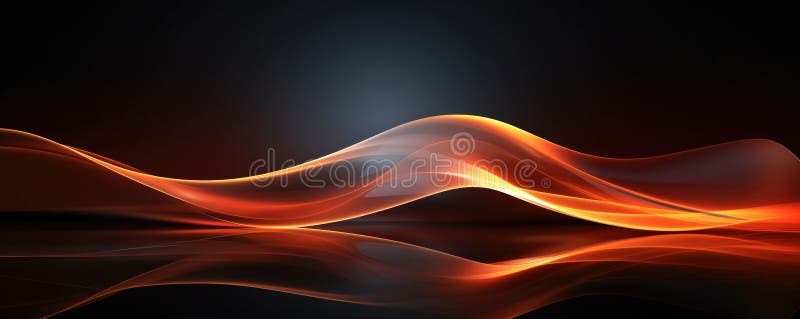 Fiery Flow Background.Glowing Orange Curves Against a Dark Gradient ...