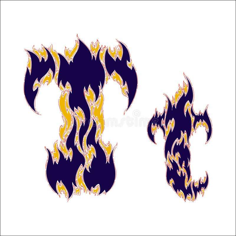 Fiery Font Blue Letter T on a White Background Stock Vector ...