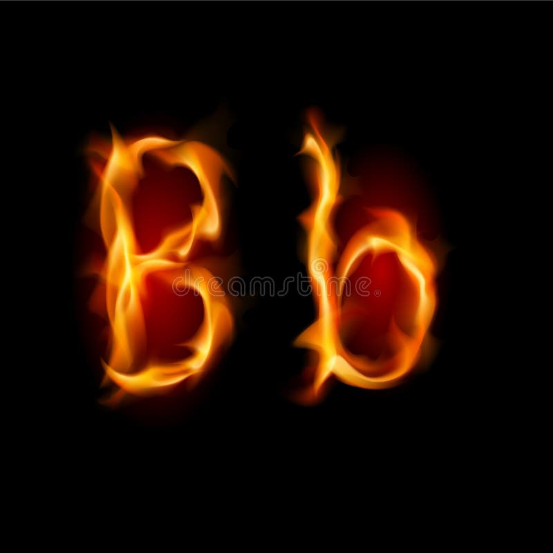 Flames Alphabet letter - B stock illustration. Illustration of fiery ...