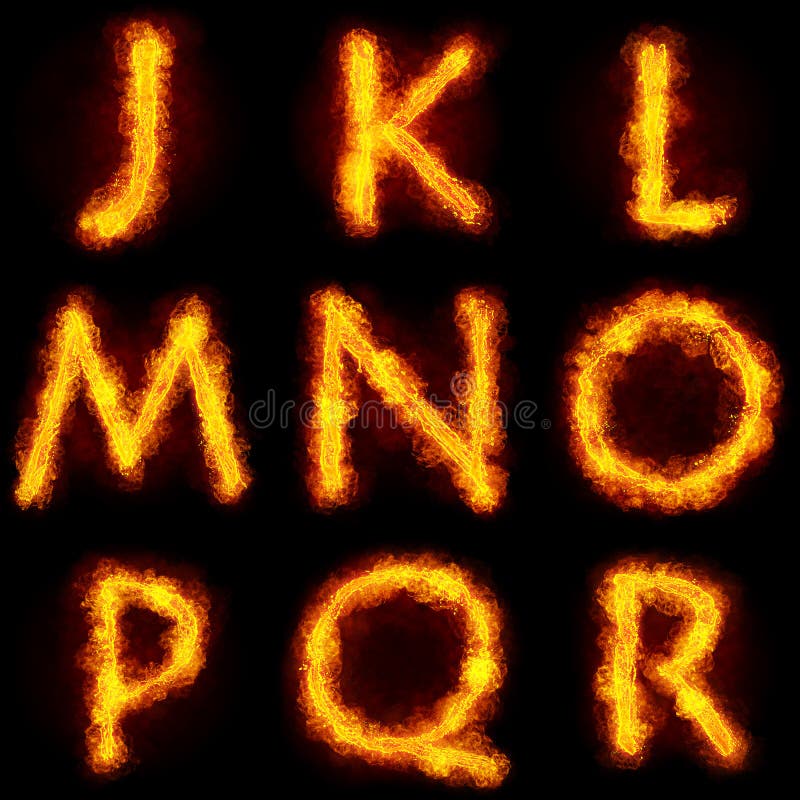 Fiery Font Set stock illustration. Illustration of ardent - 18724937