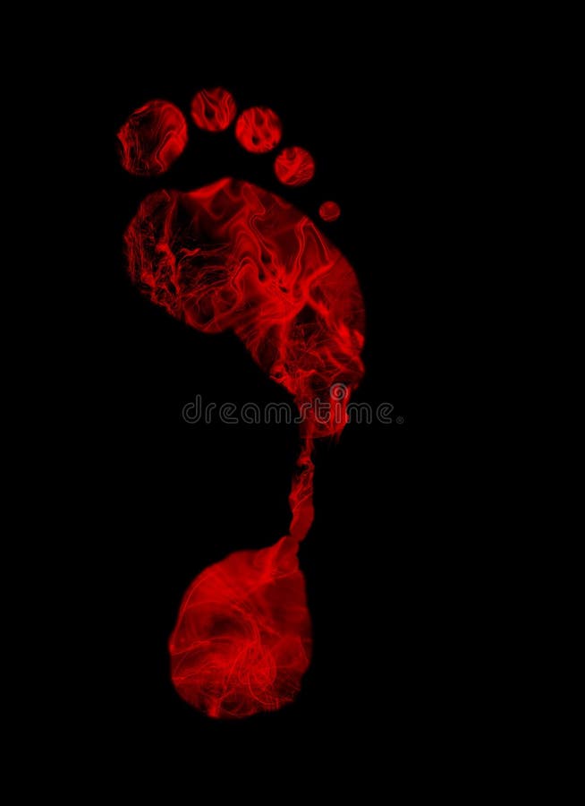 Fiery foot print stock illustration. Illustration of graphic - 10522344