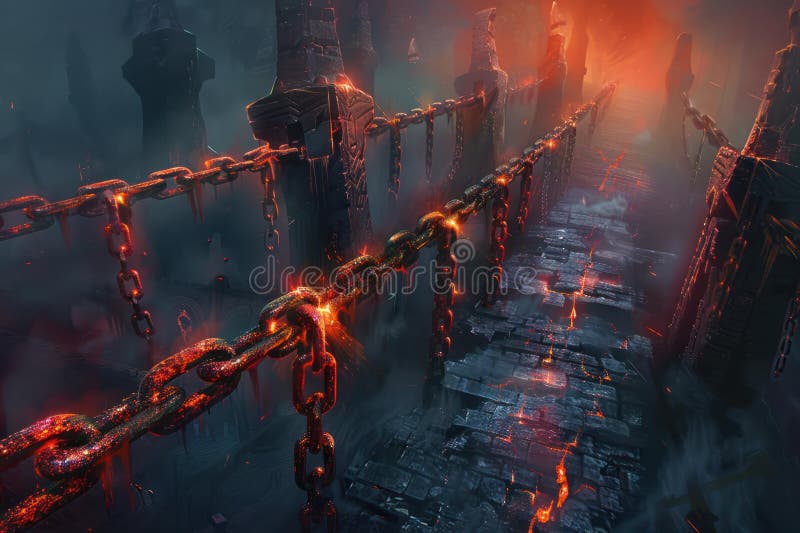 Apocalyptic Bridge in a Dystopian World Stock Illustration ...