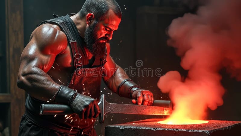 The Fiery Forge: a Blacksmith S Intense Craft Stock Video - Video of ...