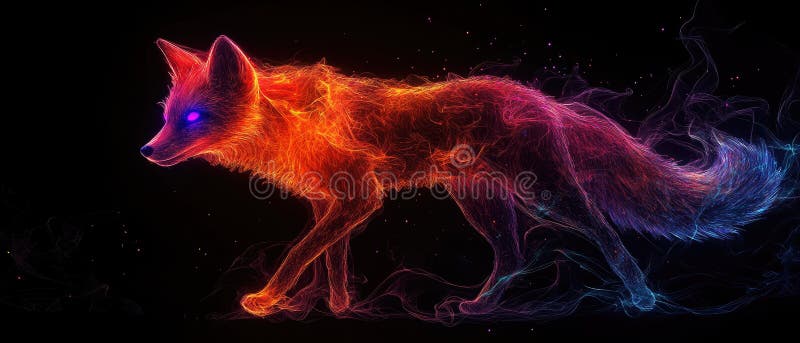 "FIERY FOX with GLOWING EYES WALKING through the AIR, LEAVING a TRAIL ...