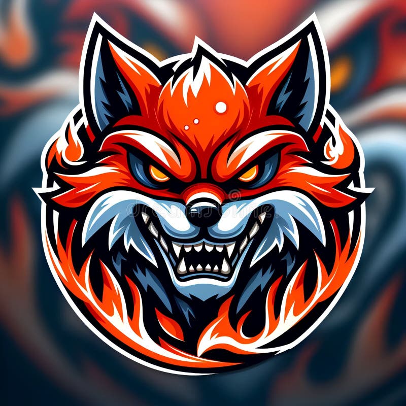 Fiery Fox Fury stock illustration. Illustration of aggressive - 355583215