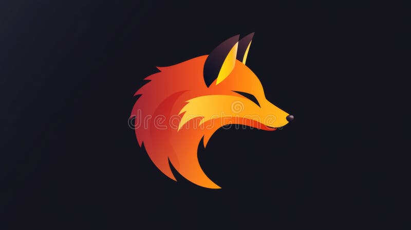 Fiery Fox Logo Design stock illustration. Illustration of ears - 340448194