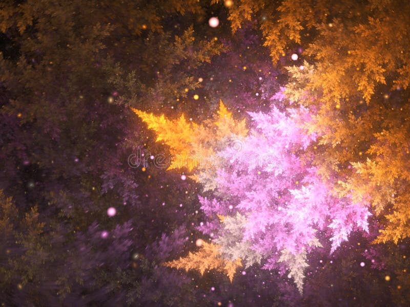 Fiery Fractal Frost or Tree Branches Stock Illustration - Illustration ...