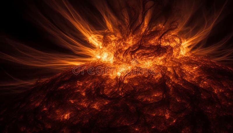 Fiery Fractal Patterns Ignite a Vibrant Inferno Backdrop of Chaos ...