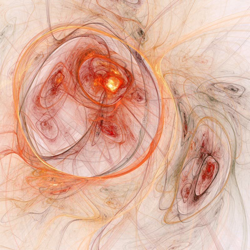 Fiery Fractal Spider Net, Cosmic Sphere Stock Illustration ...