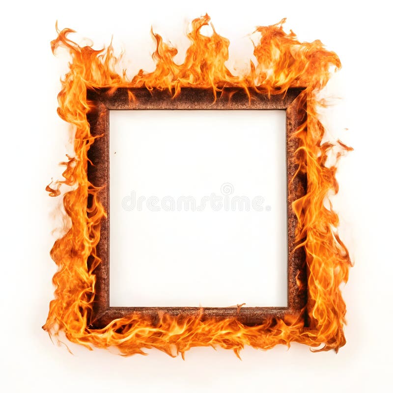 Fiery frame burning square stock illustration. Illustration of ...
