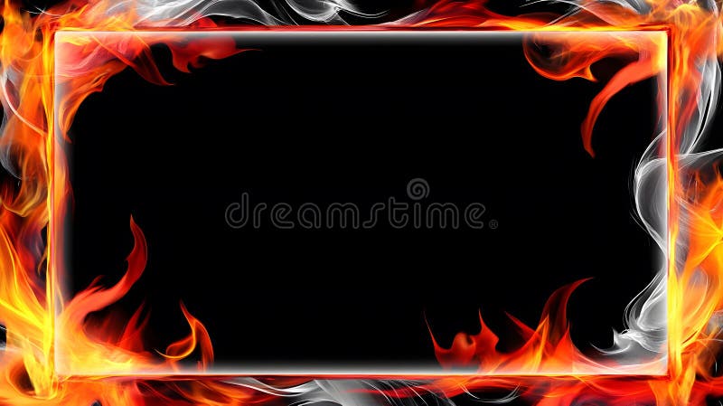 Fiery Frame Design: Abstract Fire Border for Royalty Free Image Stock ...