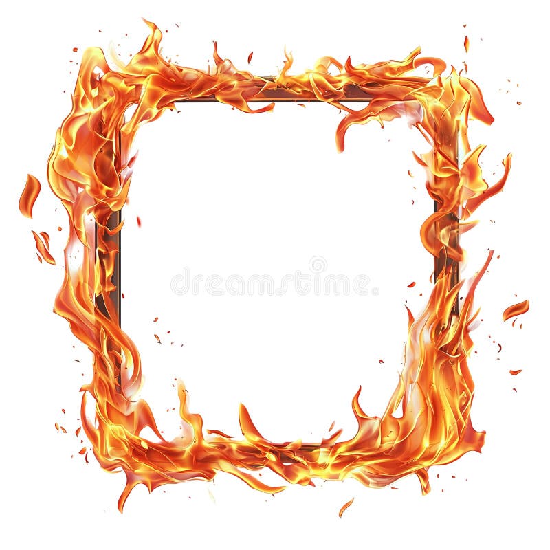 Fiery Frame Burning Hot Design Element Red Art Fire Glow Stock ...