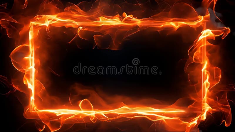 Fiery Frame Consumed by Flames in Slow Motion Close-up Stock Footage ...