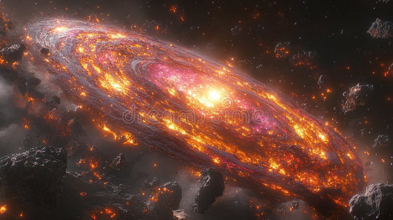 Fiery Galaxy Formation, Cosmic Dust, Space, Nebula, Science Fiction ...