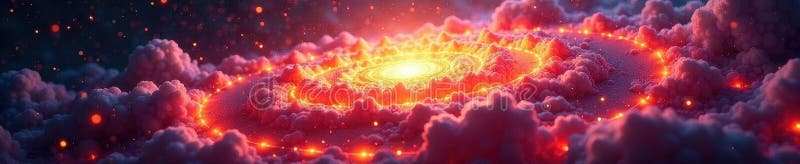 Fiery Geometric Patterns Explode Across a Swirling Nebula , Flames, Art ...