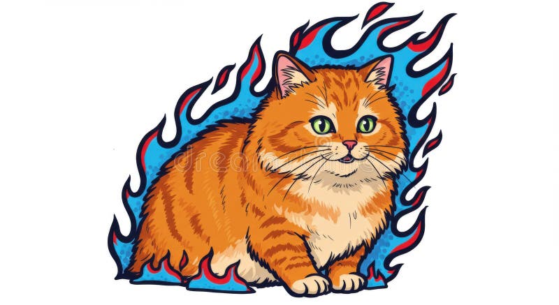 Fiery Ginger Cat: a Pop Art Masterpiece Stock Illustration ...
