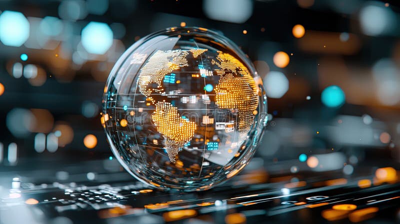 Fiery Globe Visualizing Global Trade Dynamics Stock Illustration ...