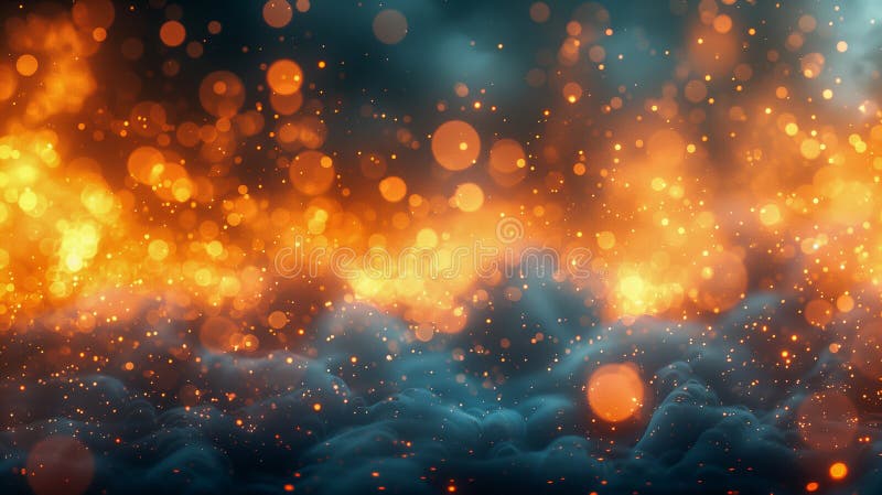 Fiery Glow and Smoky Background with Sparkles Stock Illustration - Illustration of creative ...