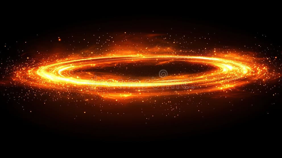 Fiery, Glowing Circular Orbit Stock Illustration - Illustration of ...