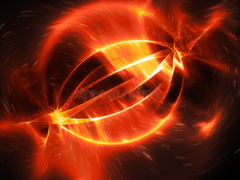 Fiery Glowing Energy Strings in Space Stock Illustration - Illustration ...