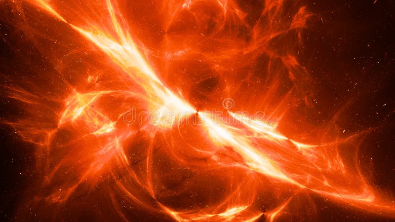 Fiery Glowing High Energy Plasma Field in Space Stock Illustration ...