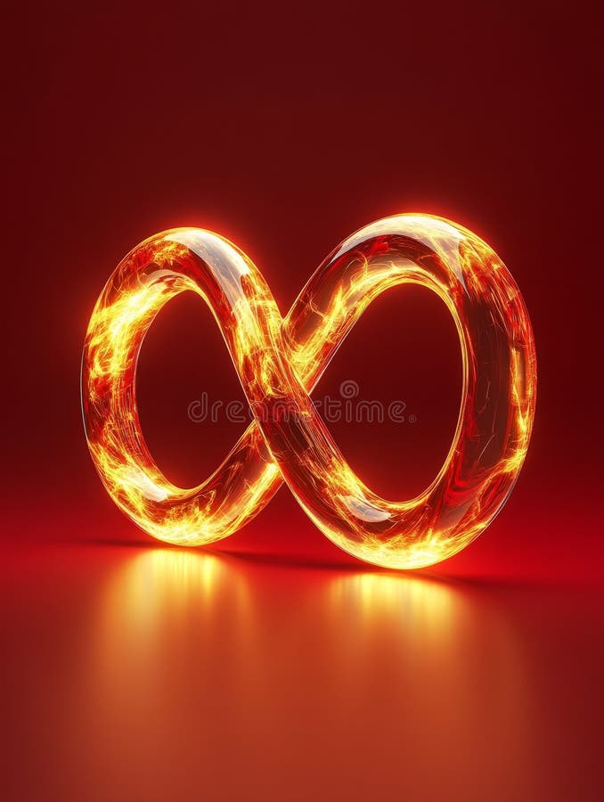 Fiery Glowing Infinity Symbol Red Background Stock Photos - Free ...
