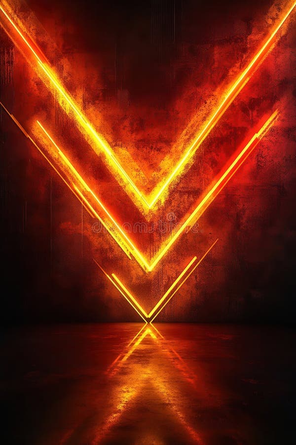 Abstract Glowing Lines in a Fiery Red and Yellow Artistic Design Stock ...