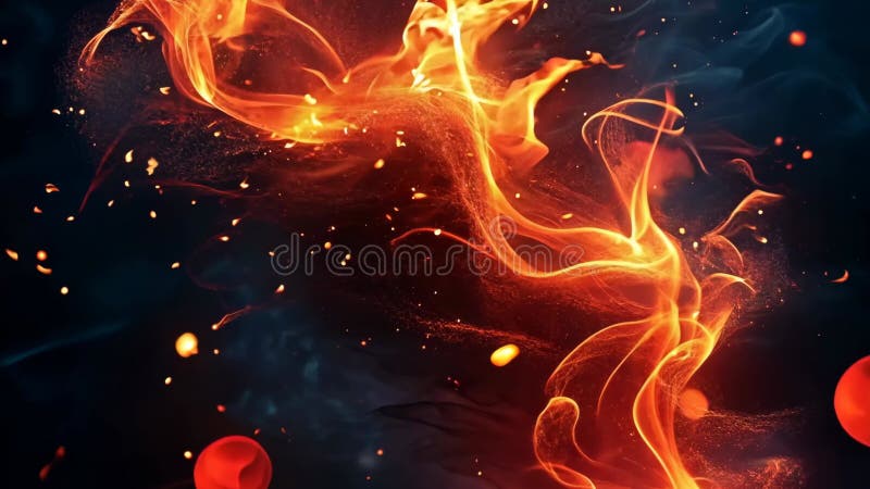 A Fiery, Glowing, and Spiky Flame is the Main Focus of this Image Stock ...