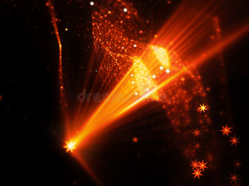 Fiery Glowing Star Shape Source with Rays and Multidimensional R Stock ...