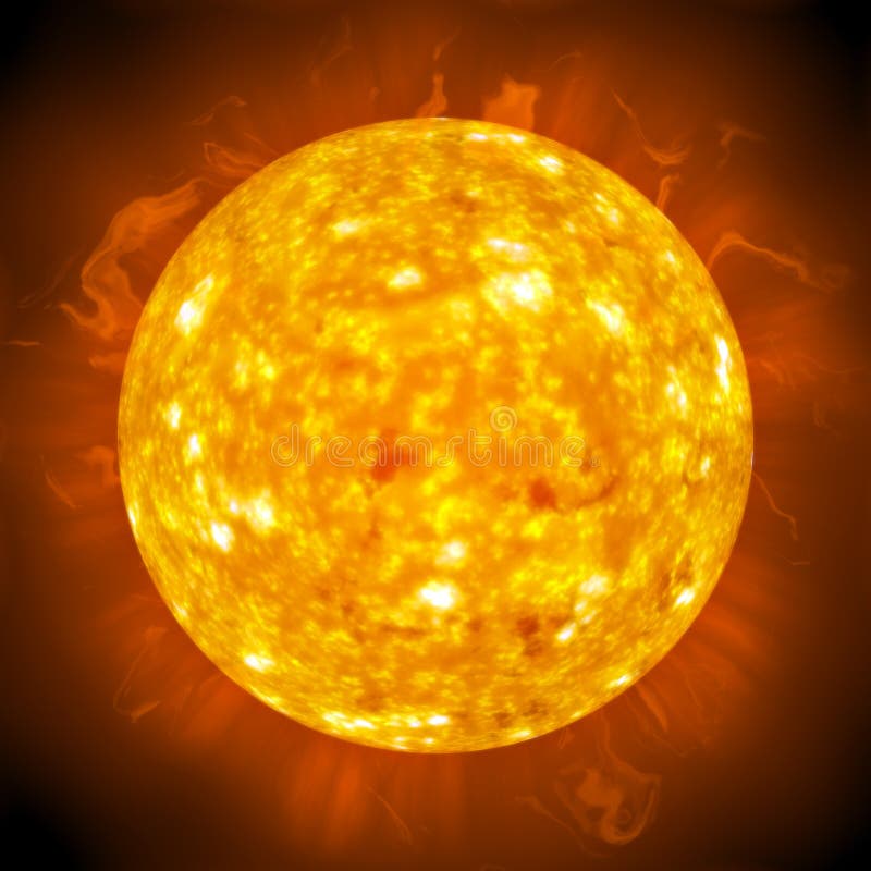 Explosion on sun stock illustration. Illustration of glow - 16994537