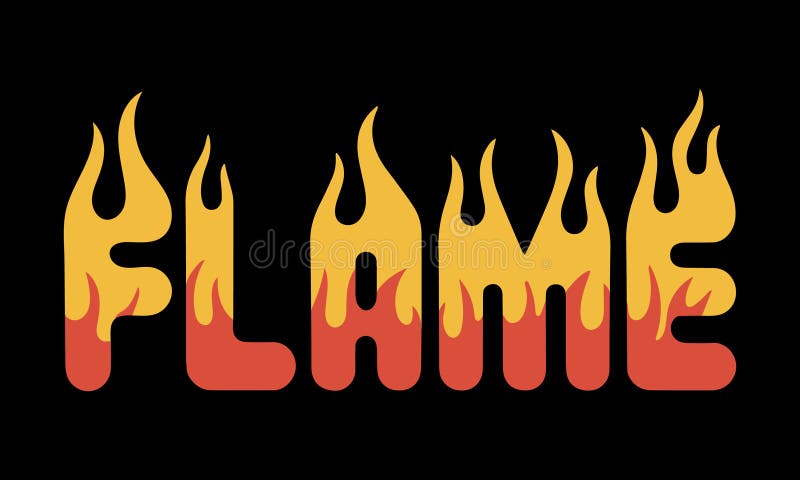 Blazing Flame Typography – Bold Gradient Fire Text on Black Stock ...