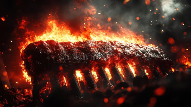 Fiery Grate, Burning Embers, Intense Heat Stock Image - Image of ...