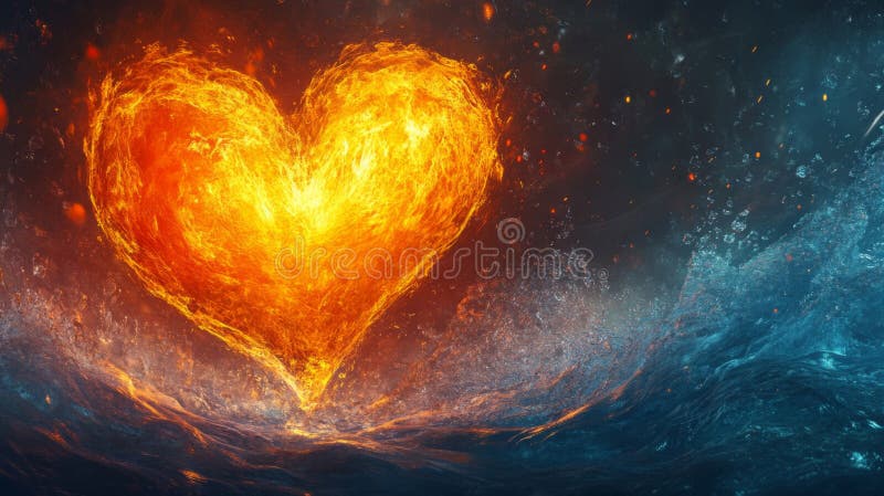 Fiery Heart Abstract Art Background Stock Illustration - Illustration ...