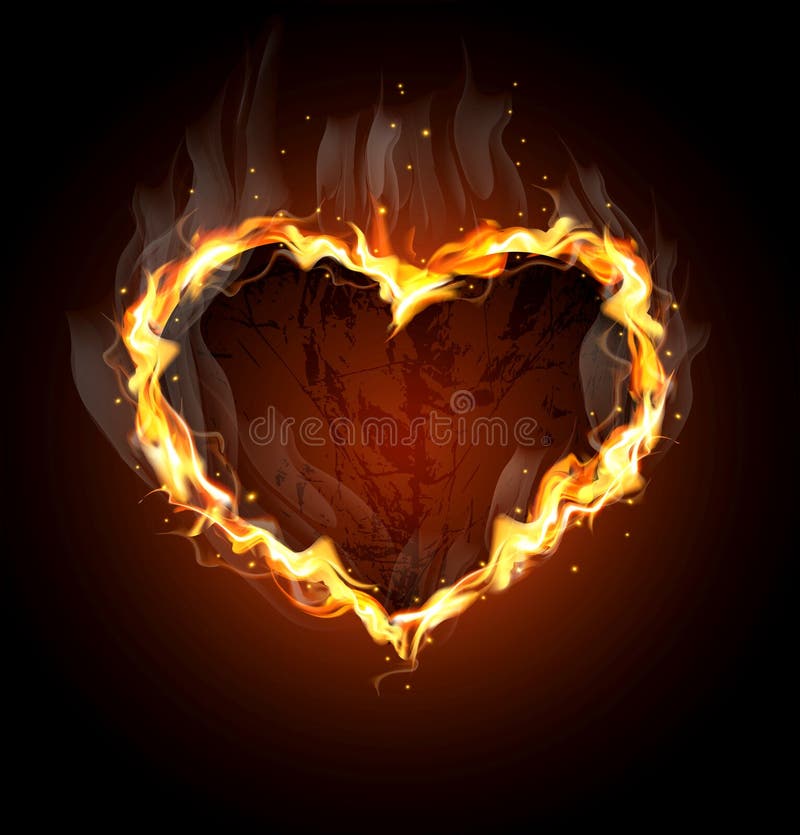 Ice heart in fire stock vector. Illustration of romance - 7436919