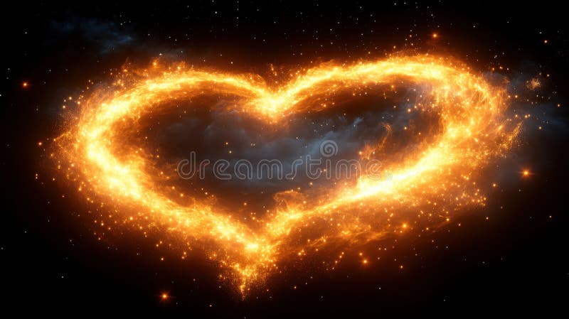 Fiery Heart Shape Cosmic Space Stock Photos - Free & Royalty-Free Stock ...