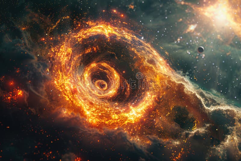 A Fiery Hole in the Ground with a Lot of Fire and Smoke. Asteroid ...