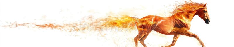 Fiery Horse Galloping in a Dynamic and Powerful Side Profile with ...