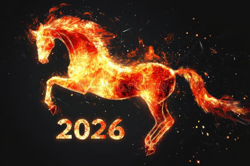 Fiery Horse in Motion for 2026 - Symbolic and Dynamic Visual ...