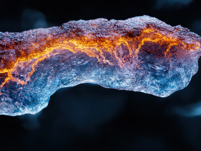 Fiery Ice Crystal Formation Stock Illustration - Illustration of ...