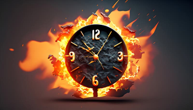 Time in Flames: a Symbol of Urgency and Limited Moments Stock ...