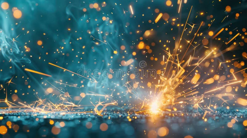 The Fiery Industrial Sparks.AI Generated Image Stock Photo - Image of ...