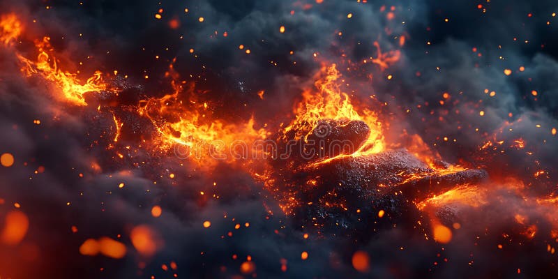 Fiery Inferno Background Burning Embers Texture Stock Illustration ...