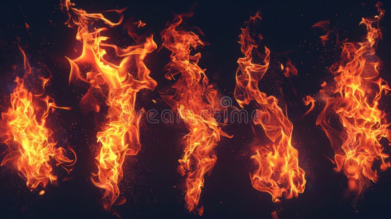 Fiery Inferno Background - Realistic Flame Effect Bundle Stock ...