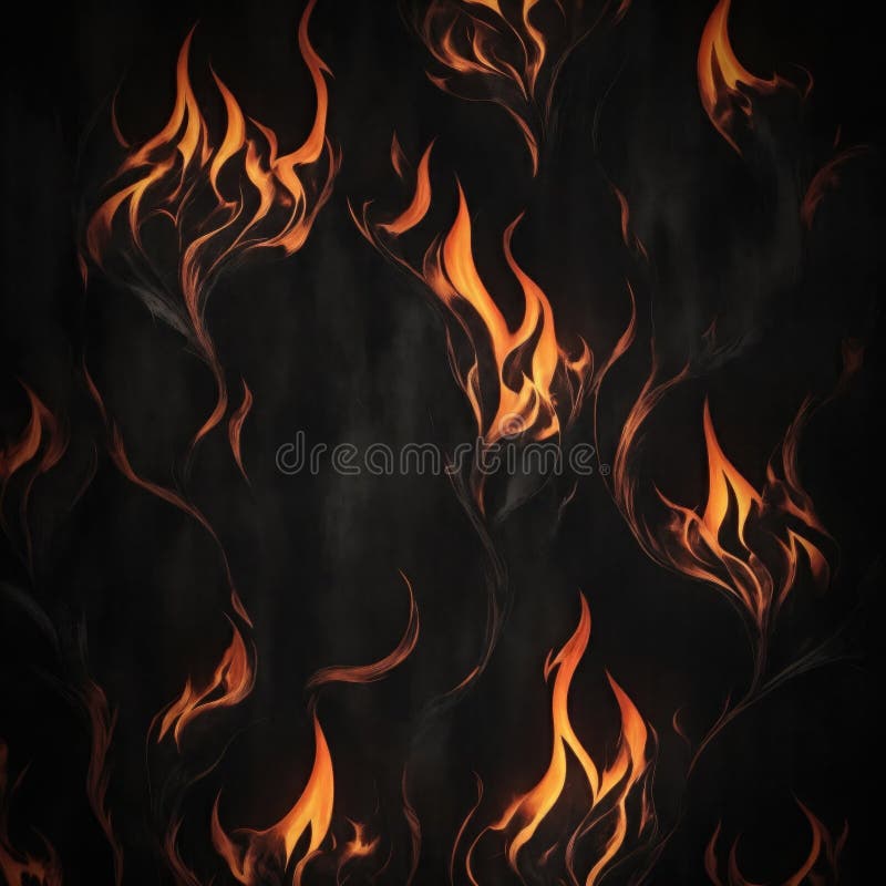Fiery Inferno Dark Flames Texture Background Stock Illustration ...