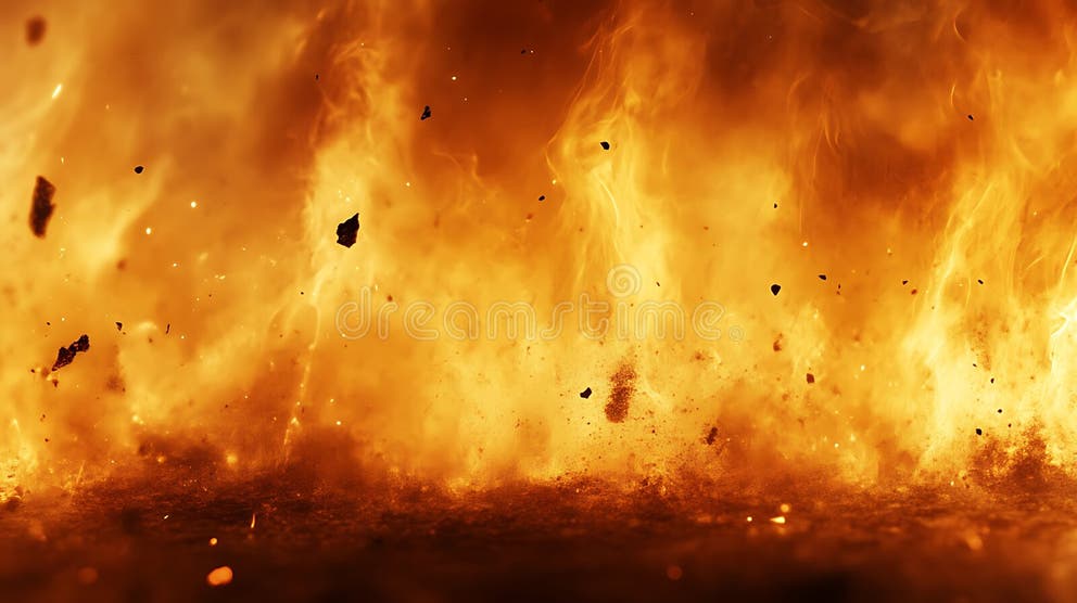 Fiery Inferno Embers Exploding Upwards in Motion Stock Illustration ...