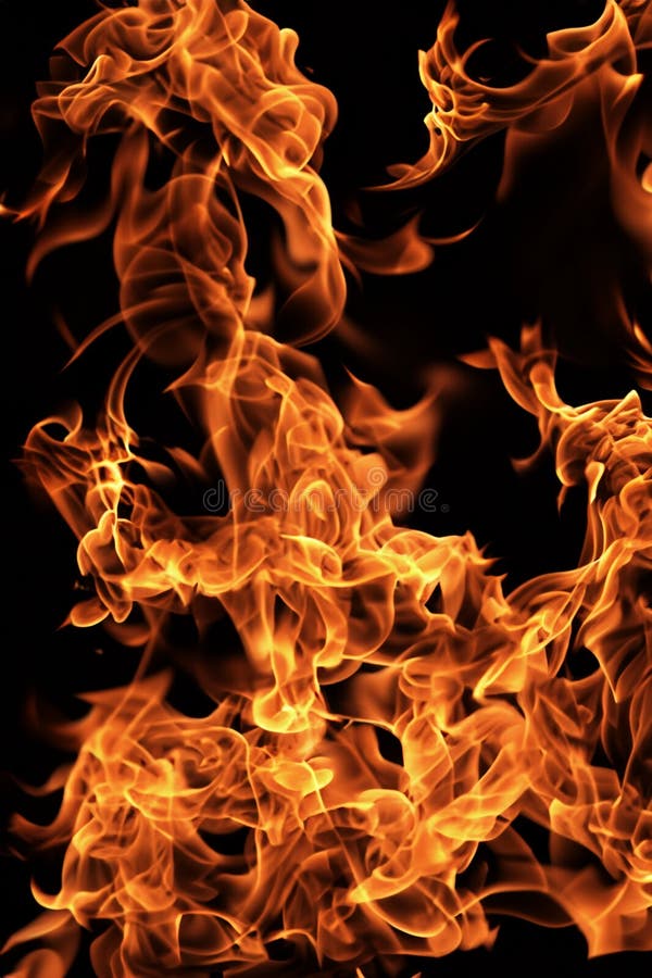 Fiery Inferno: Flames on a Black Background Stock Photo - Image of ...