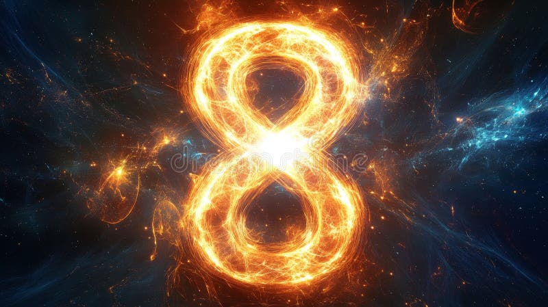 Fiery Infinity Luminous Geometric Pattern Dancing Against a Deep Space ...