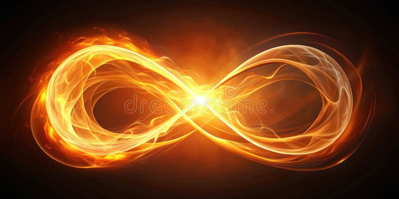 Fiery Infinity Symbol Abstract Energy Flow and Luminous Curves ...