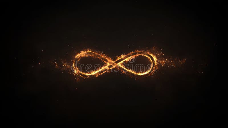 A Fiery Infinity Symbol Against a Black Background. Stock Photo - Image ...