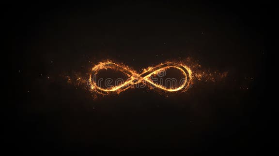 A Fiery Infinity Symbol Against a Black Background. Stock Photo - Image ...